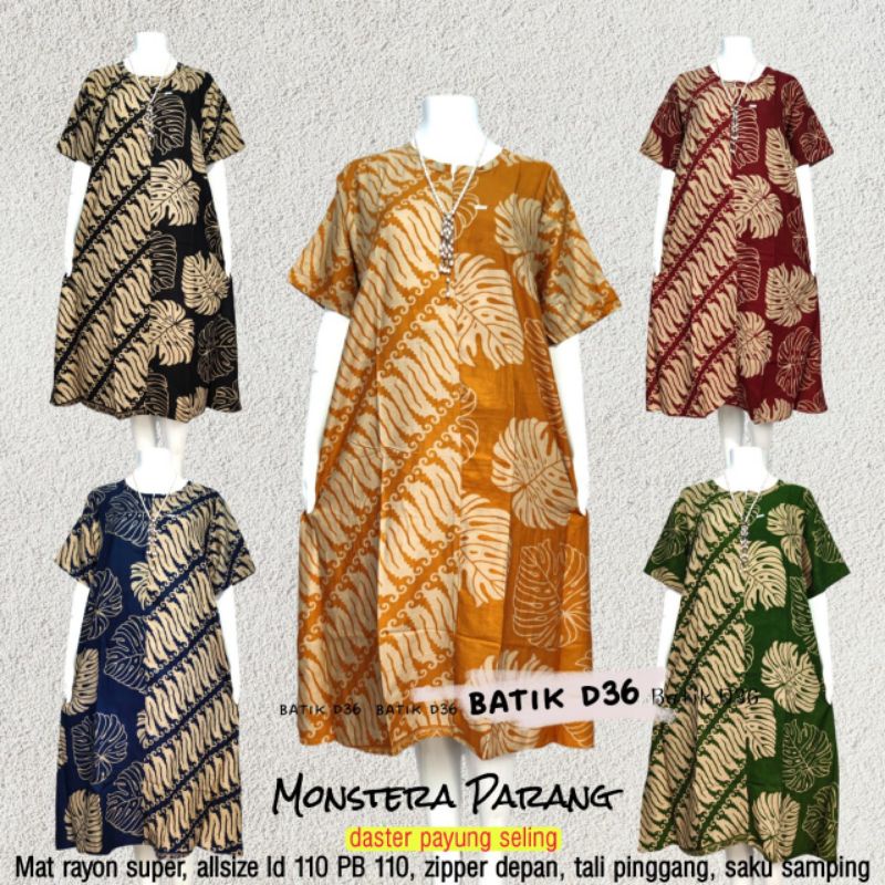 Jual Daster busui resleting murah etnik Payung Klok motif batik Parang ...