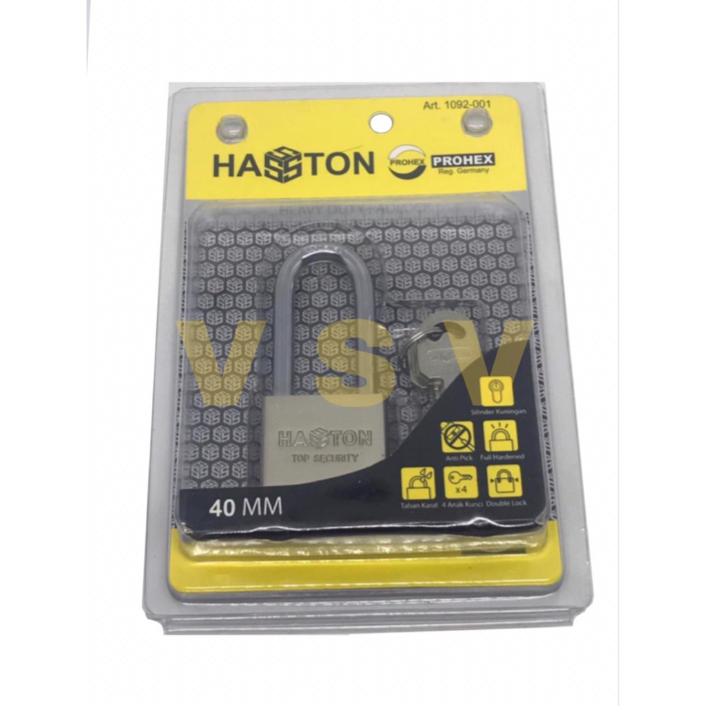 Jual Hasston Gembok 40mm panjang 1092-001 / Gembok satin / gembok rumah ...