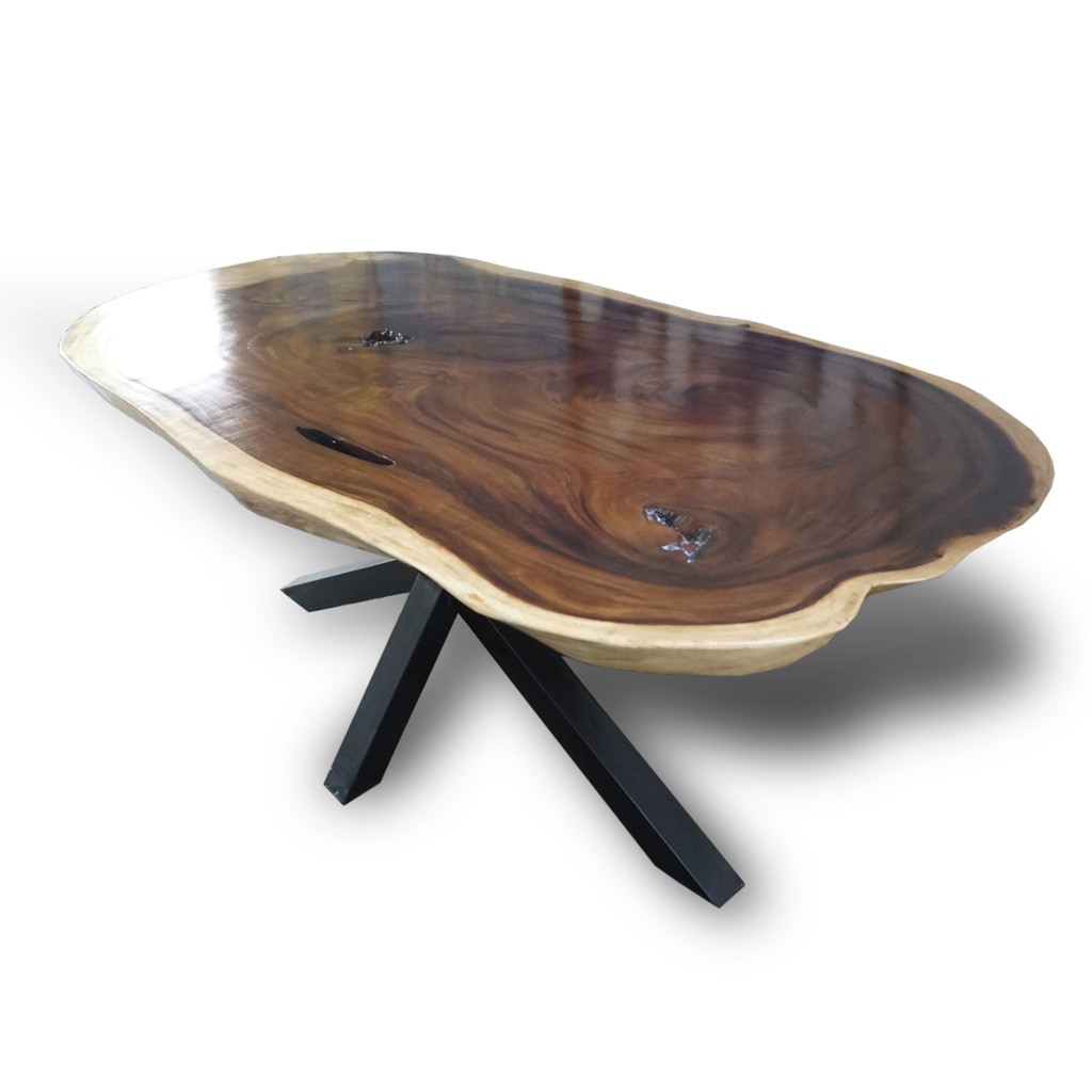 Jual Meja makan oval kayu trembesi | Shopee Indonesia