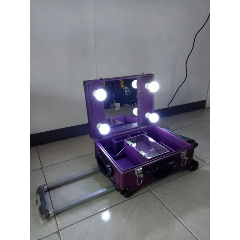 Jual Beautycase/koper make up ungu ( size MK ) | Shopee Indonesia