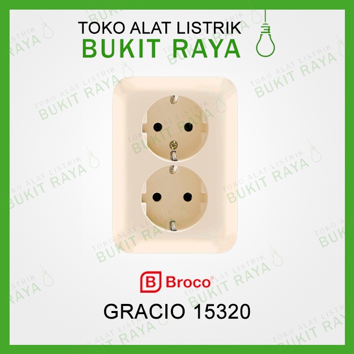 Jual 15320 Broco Gracio Stop Kontak Arde Double Socket Outlet Vertikal ...