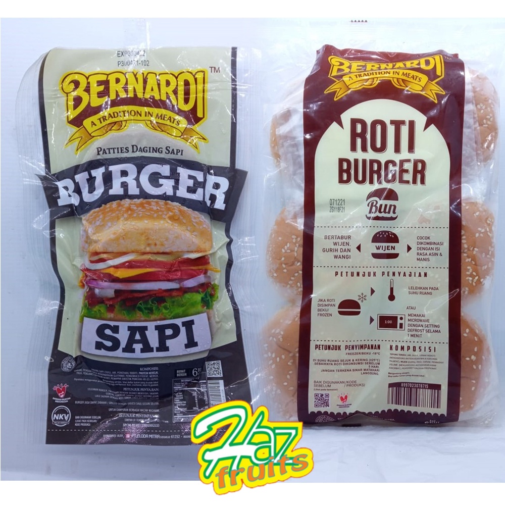 Jual Paket Burger Bernardi 6 pcs (Daging Burger dan Roti Burger @ 6 pcs ...