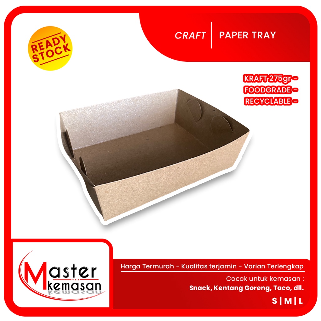 Jual (PER 1 PCS) Paper Snack Tray Sosis Kentang Goreng Takoyaki Nampan ...