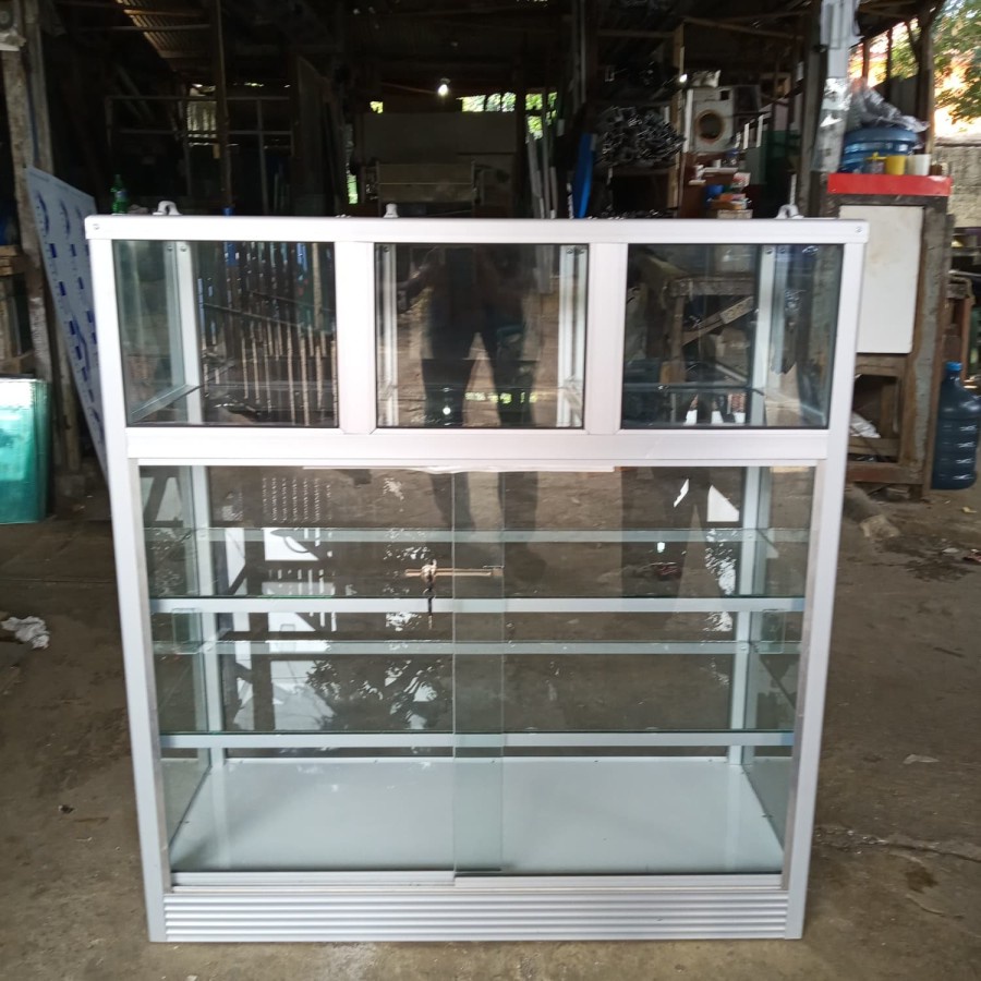 Jual ETALASE TEMPAT BERAS 1 METER 3 KOTAK READY STOCK | Shopee Indonesia