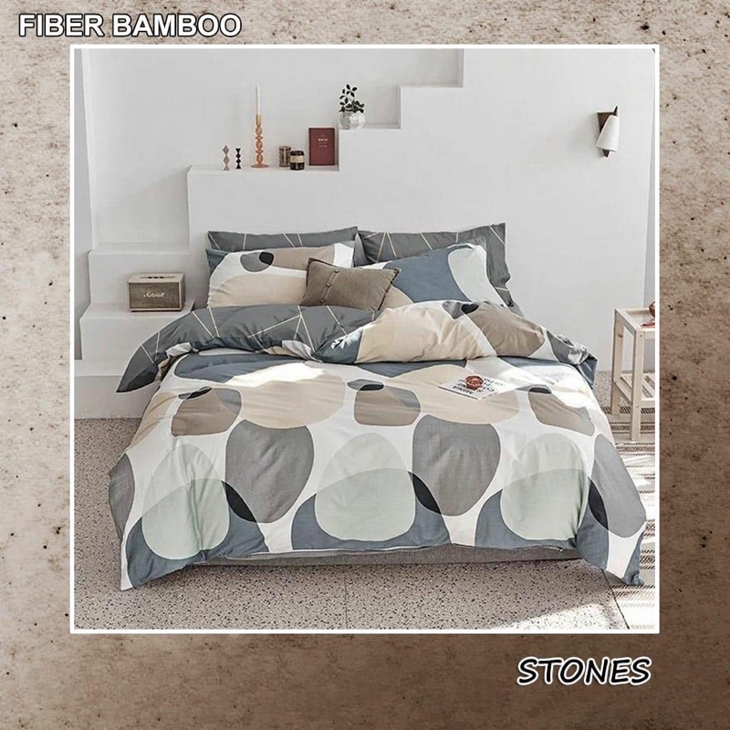 Jual kain sprei meteran santorini microtex disperse fiber bamboo serat ...