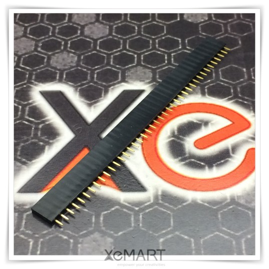 Jual Pin Header 1x40 Pin 1x40P 2.54mm Pitch Single Row Female Black ...