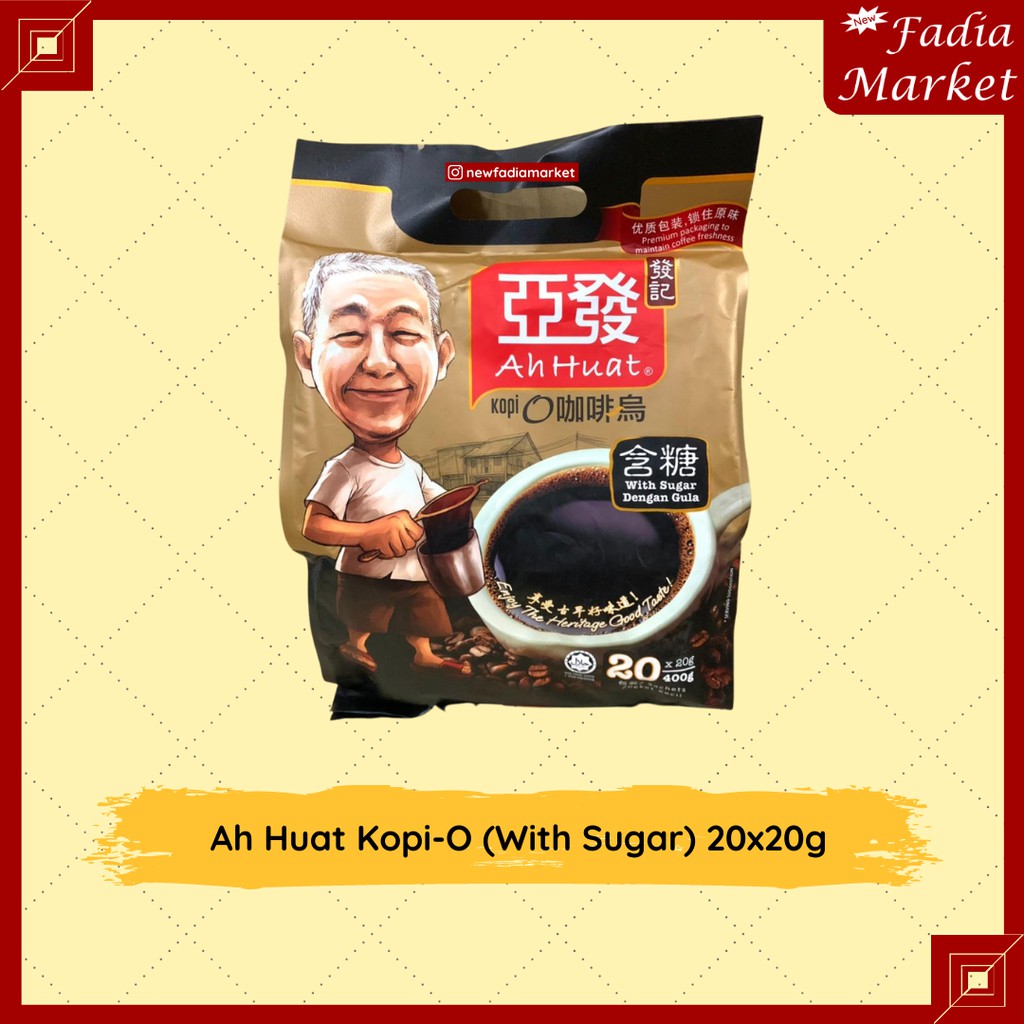 Jual Ah Huat Kopi Malaysia - Kopi-O (with Sugar) 20x20g | Shopee Indonesia