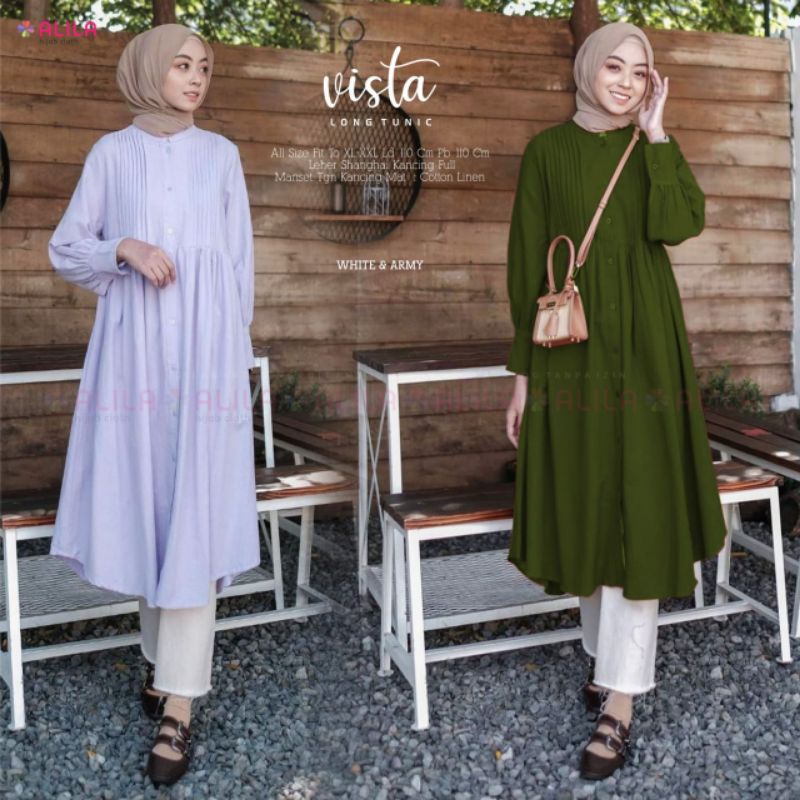 Jual vista long tunik by ALILA | Shopee Indonesia