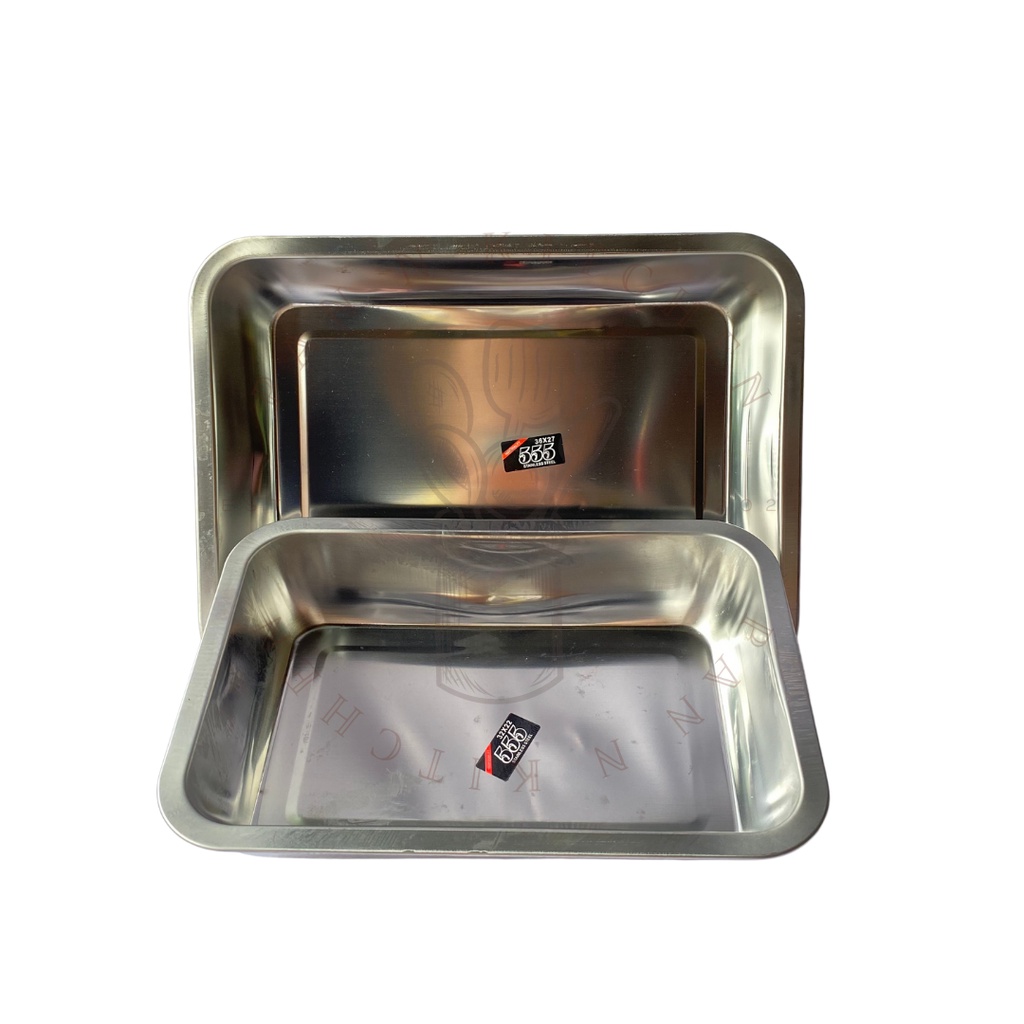 Jual Baki Kotak / Persegi Panjang Stainless Dalam 32 x 22 x 7 cm ...