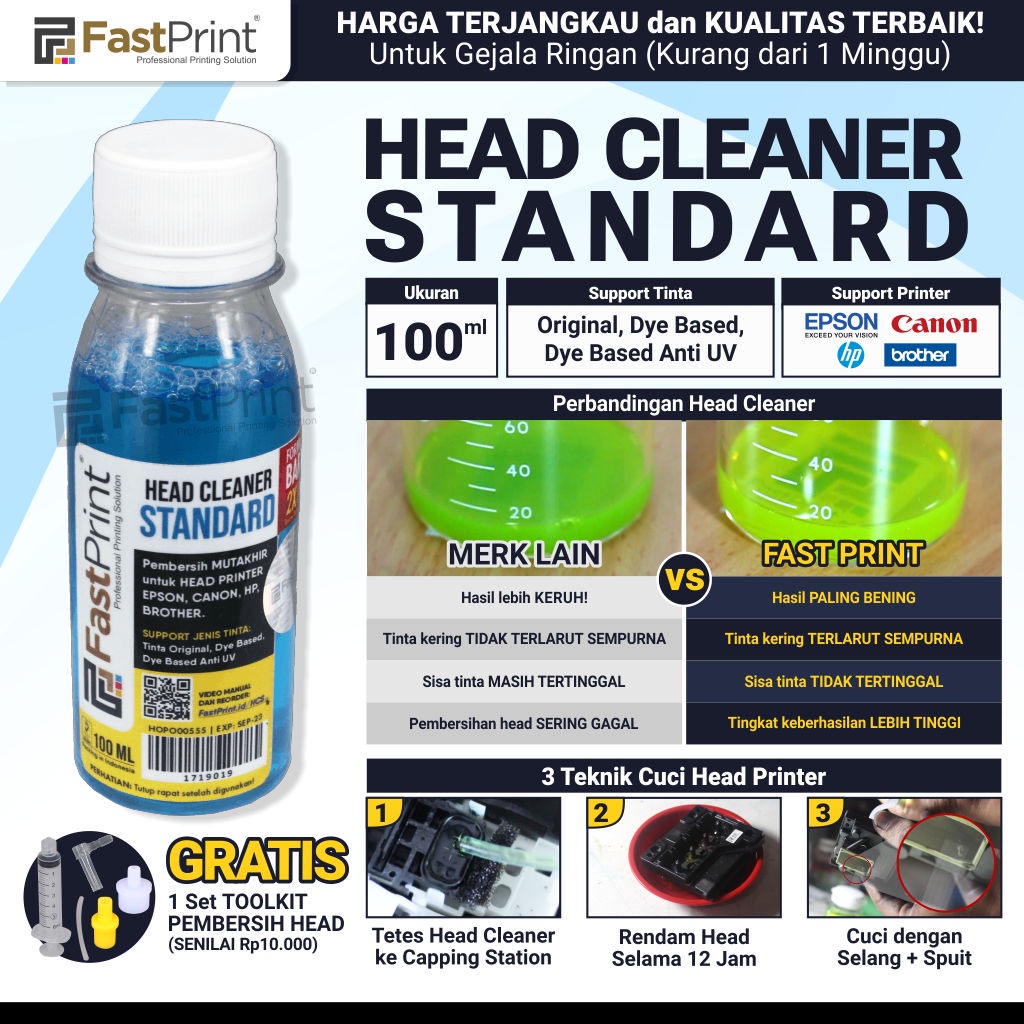 Jual Head Cleaner Standard 100 ML Cairan Pembersih Head Printer ...