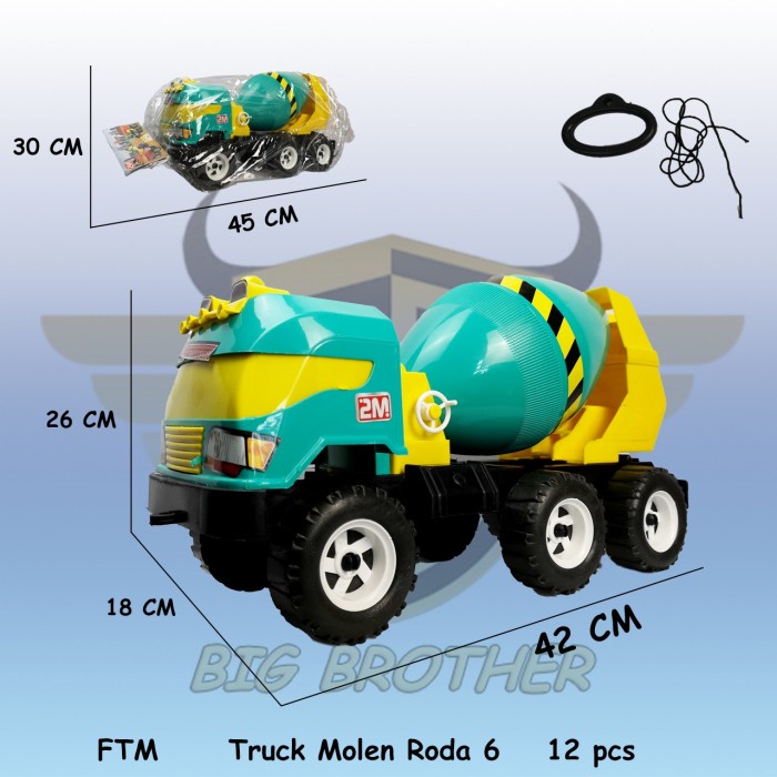 Jual MOBIL MOBILAN TRUK MOLEN SEMEN CEMENT TRUCK RODA 6 MAINAN - MKT ...
