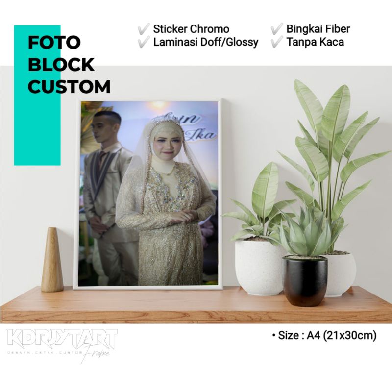 Jual Cetak Foto Bingkai Blok Frame Block Foto Custom A4 21x30 Cm ...