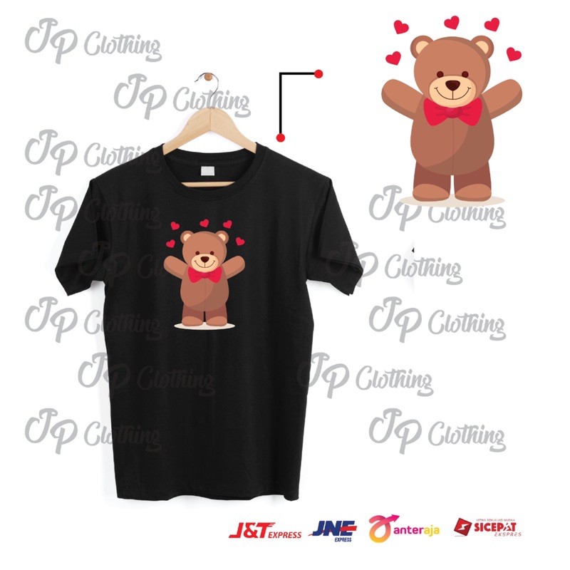 Jual KAOS GMBAR BERUANG LCUU SABLON PRINTABLE SEMI PU COTTON COMBED 30S ...