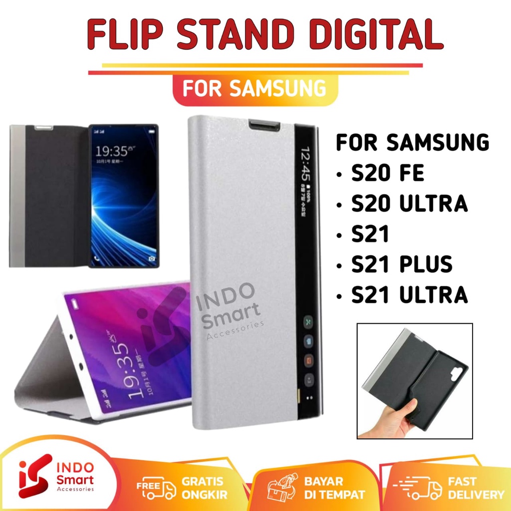 Jual Samsung S20 FE S21 Plus Ultra Samsung Note 8 Case Sarung Clear View Flip Cover Digital ...