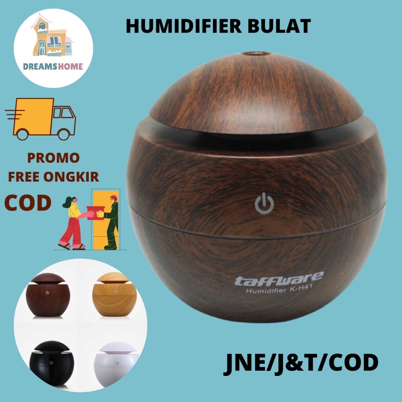 Jual Humidifier Bulat Kayu Lampu RGB Desain Kayu 4 Varian | Shopee ...