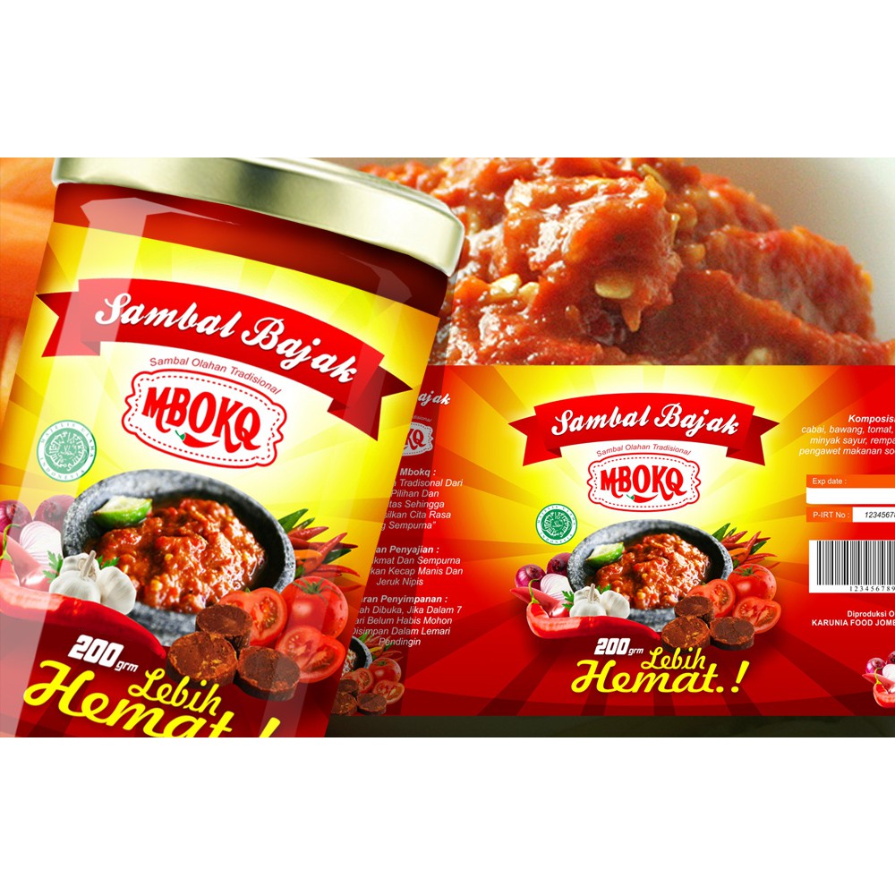 Jual Label Stiker>>Label Stiker Botol Sambal 12x7cm - Grosir Termurah ...