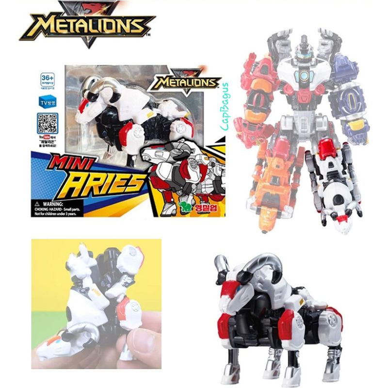 Jual Metalions Mini Aries Young Toys Original Animal White Goat Robot Tobot Monkart Mainan ...