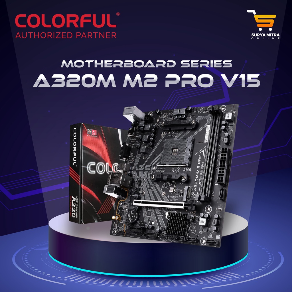 Jual Motherboard Colorful A320M-M.2 PRO V15 (AMD AM4, A320M, DDR4, USB3 ...