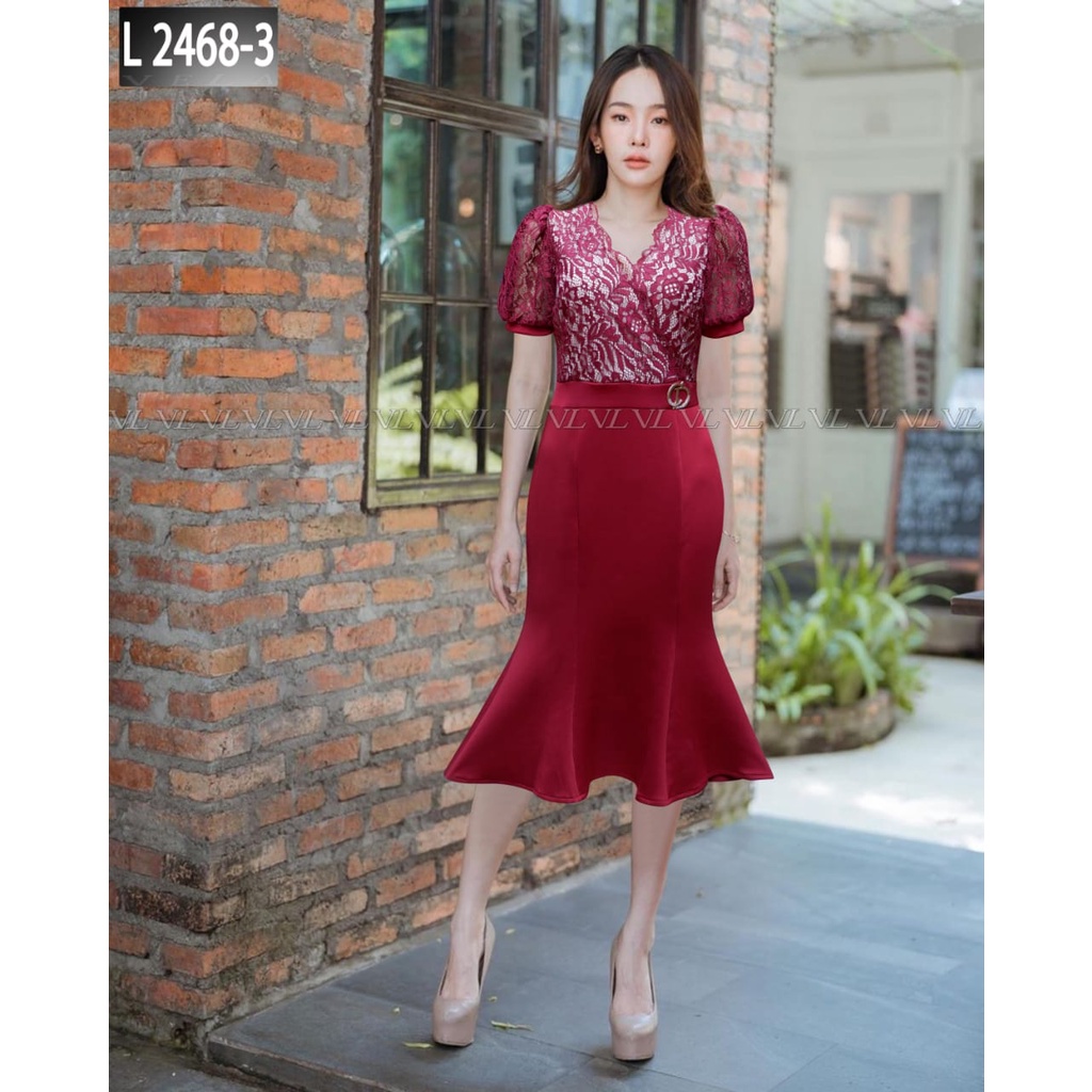 Jual Joanne Fashion | Dress Wanita Scuba Premium | Gaun Shanghai Brokat ...