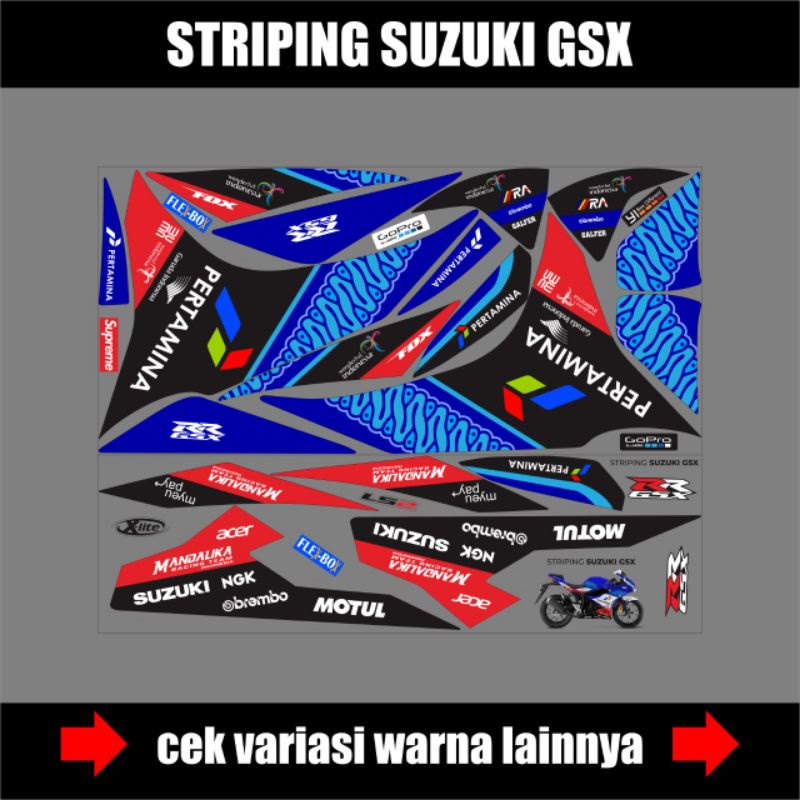 Jual DECAL STRIPING MOTOR GSX R150 MANDALIKA / DECAL STIKER LISS ...