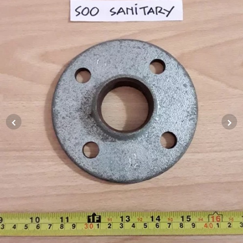 Jual Flange Bulat 1 1-2 Besi 4 Lubang Baut Galvanis - Flend Plendes ...