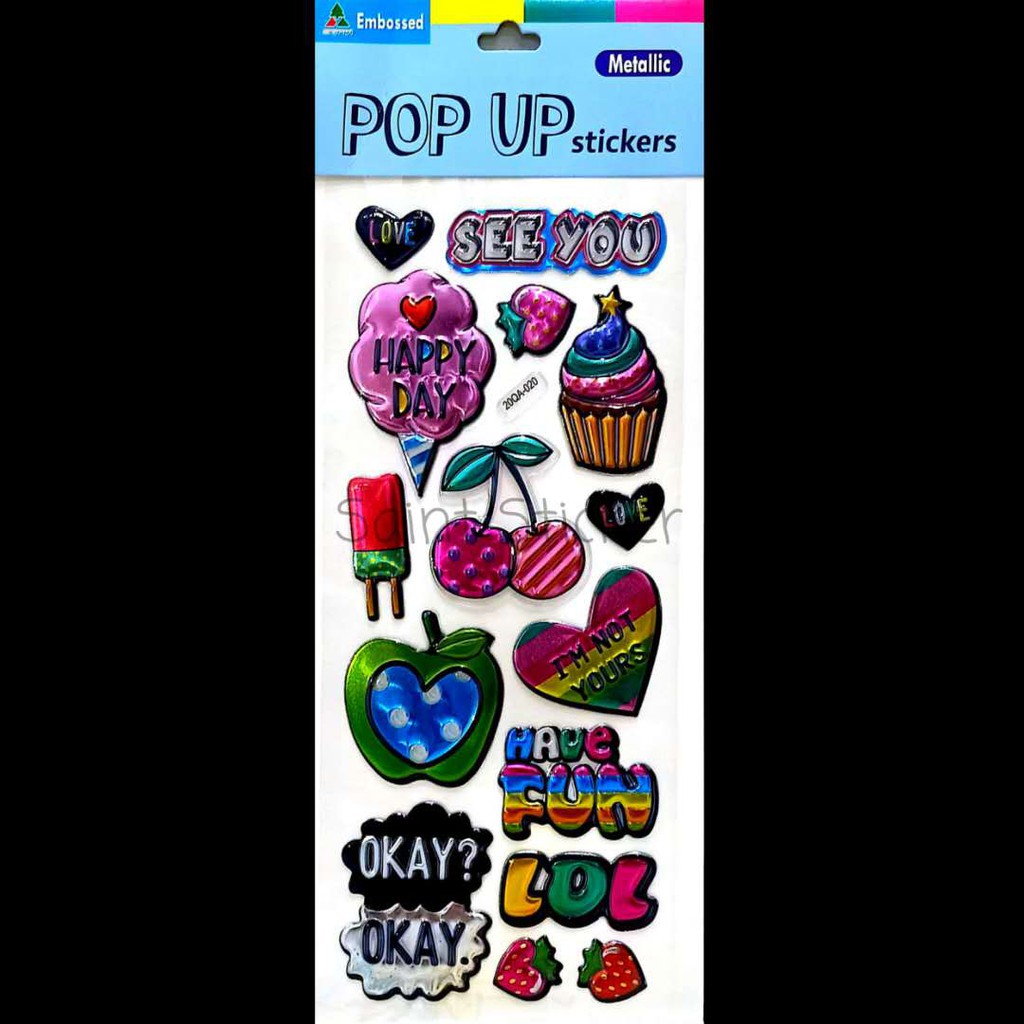 Jual Stiker Timbul Pop Up Sticker Gambar Tempel Anak Edisi Cupcake Ice ...