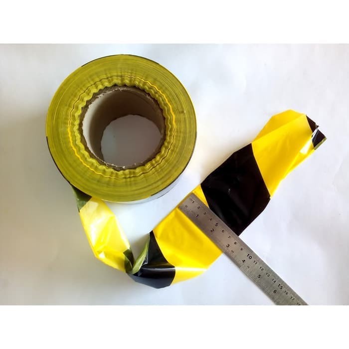 Jual Polis Line / Garis Polisi Kuning Hitam 3" X 500 Meter | Shopee ...