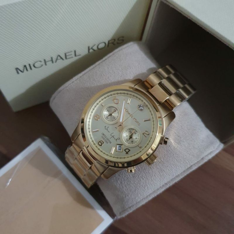 Jual Jam Tangan Wanita Michael Kors MK-5662 Chronograph Gold Stainless ...