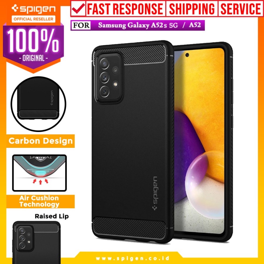 Jual ORIGINAL Case Samsung Galaxy A52s 5G / A52 / A72 / A72 5G Spigen Rugged Armor Anti Crack ...