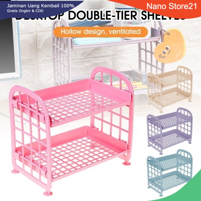 Jual Rak Susun Plastik 2 Tingkat - Rak Susun Mini Portable | Shopee ...