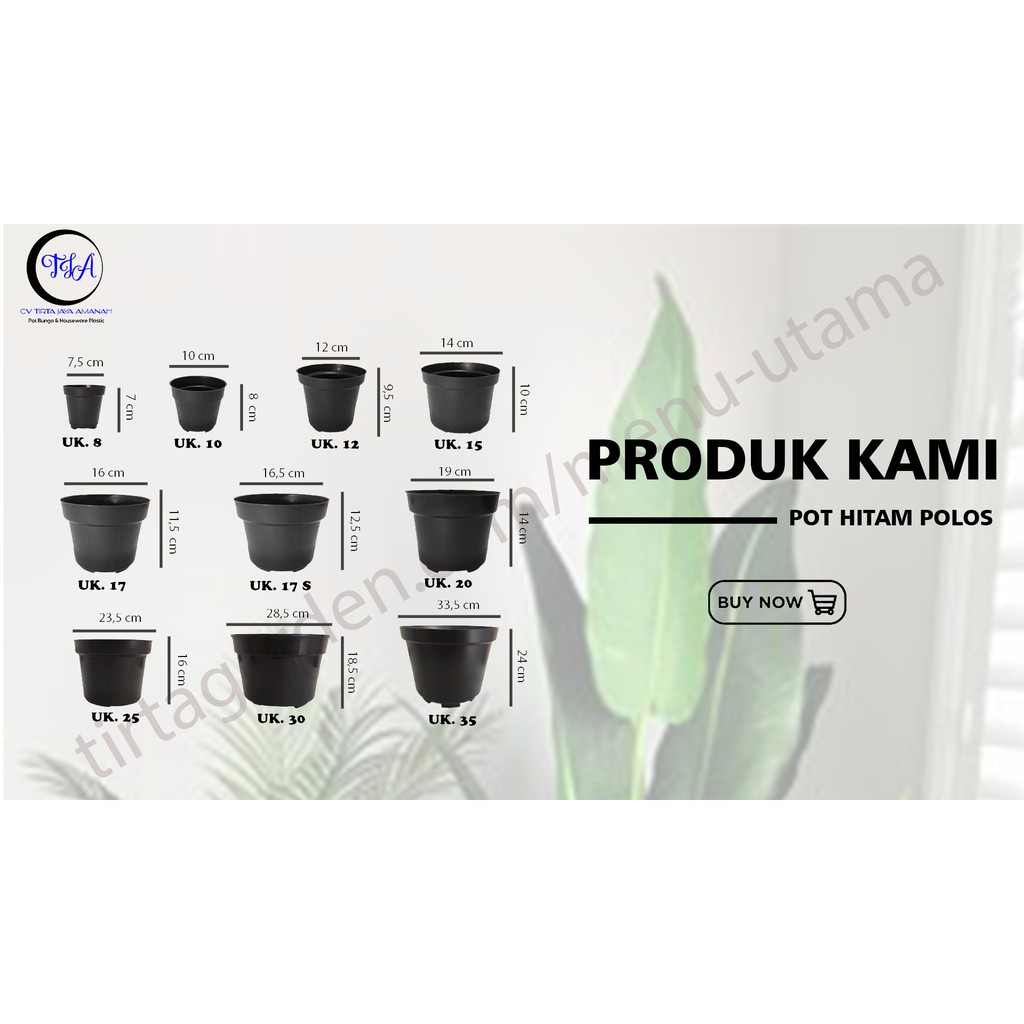 Jual POT BUNGA POLOS HITAM 17 / POT BUNGA PLASTIK / POT TANAMAN ...