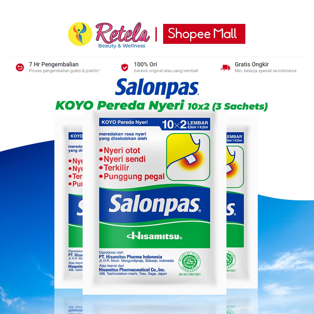 Jual Koyo Salonpas Super Biru 20'S (Bundling 3 Sachet) - 1 Sachet Isi ...