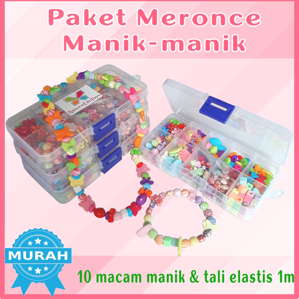 Jual Mainan Edukasi kreatifitas anak MANIK BOX meronce gelang kalung ...