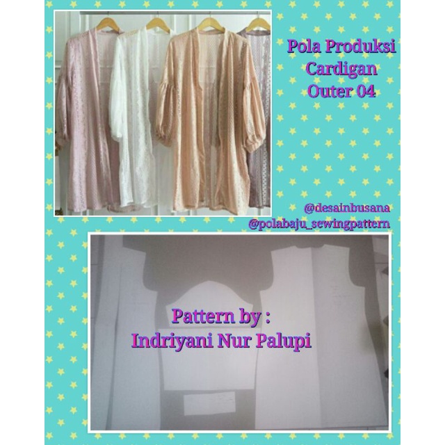 Jual POLA PRODUKSI Outer 04 - Pola Baju Rompi brukat - Cardigan Sewing Pattern | Shopee Indonesia