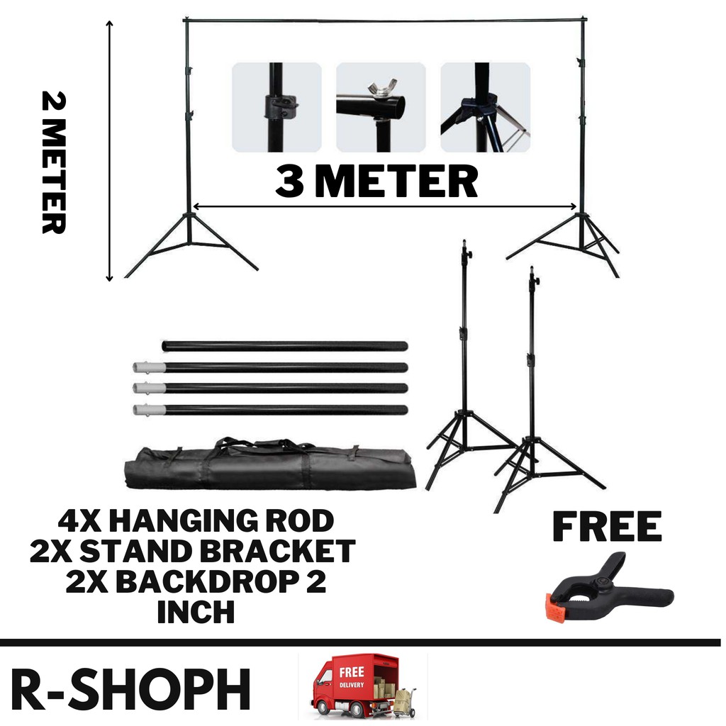 Jual Stand Background Foto Studio Alumunium Free Klip | Shopee Indonesia