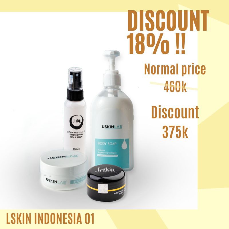 Jual L-skin / Lskin Body Whitening Perawatan Pemutih Badan Ampuh ...