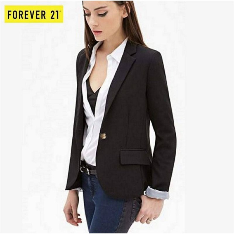 Jual Blazer Hitam Formal Wanita / Jas Kerja Kantor Wisuda Forev*r 2I ...