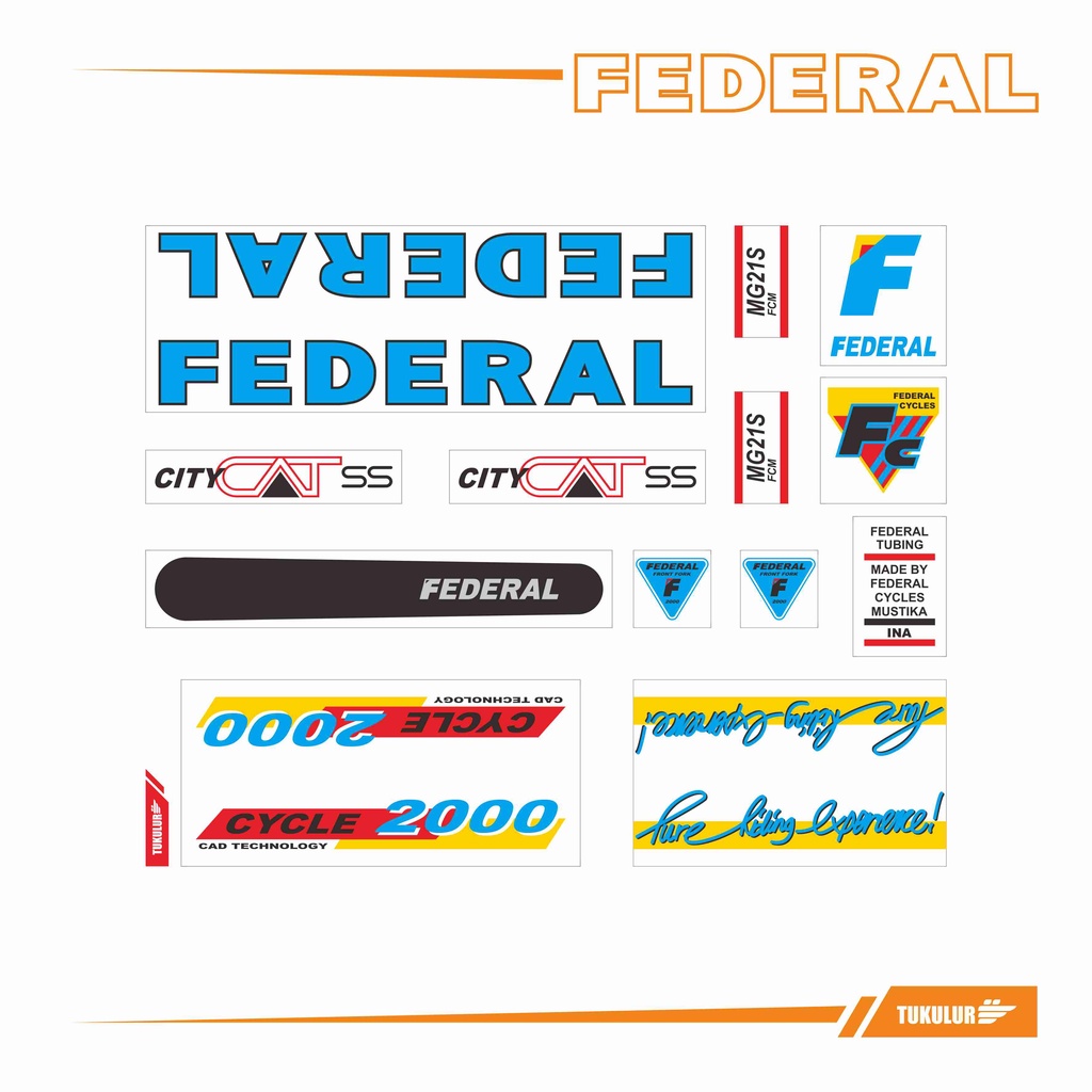 Jual STIKER DECAL SEPEDA FEDERAL PURE RIDING EXPERIENCE | Shopee Indonesia