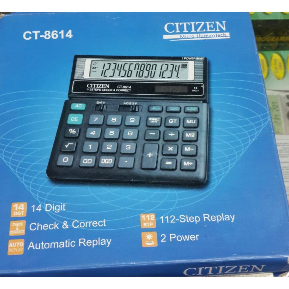 Jual Kalkulator CITIZEN 14 Digit Calculator CT-8614 | Shopee Indonesia