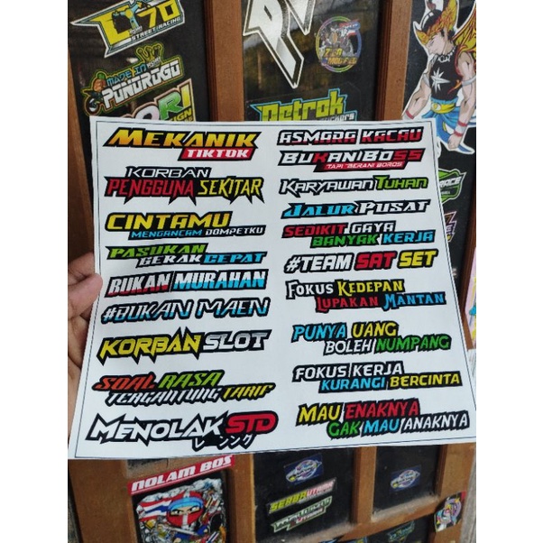 Jual Stiker Pack Kata Kata Racing / Stiker Motor / Stiker Terbaru ...