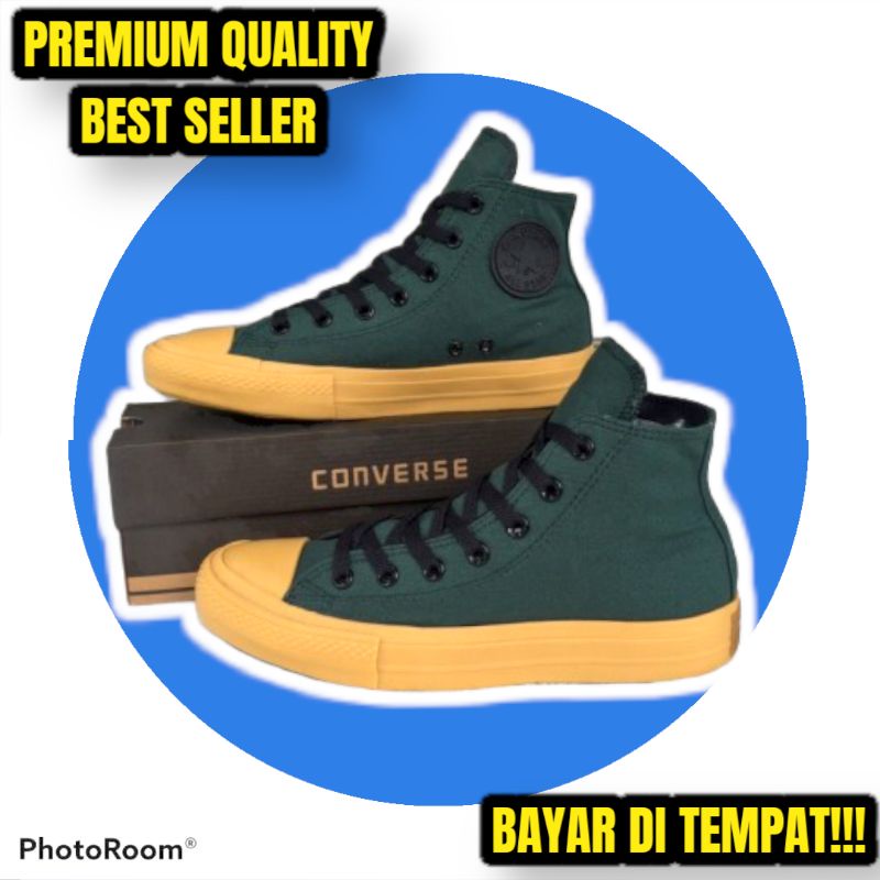 Jual Sepatu Converse All Star CT High Warna Hijau Army Gumb | Shopee ...
