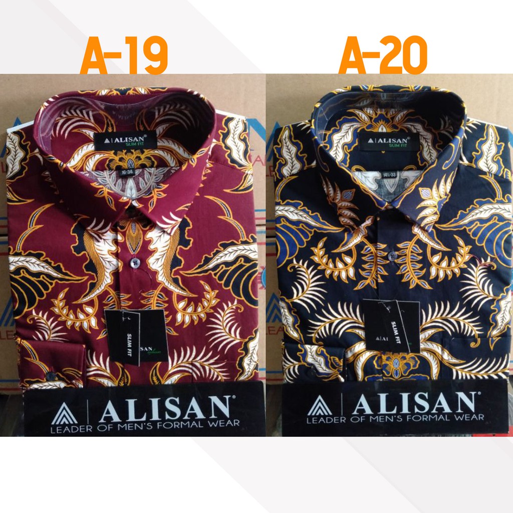 Jual BATIK ALISAN PRINTING LENGAN PANJANG SLIMFIT MODEL A19-20 ORIGINAL ...