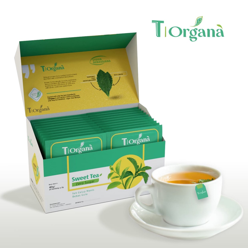 Jual T|Organa - Teh Stevia Teh Manis Tanpa Gula Isi 20 Tbag | Shopee ...