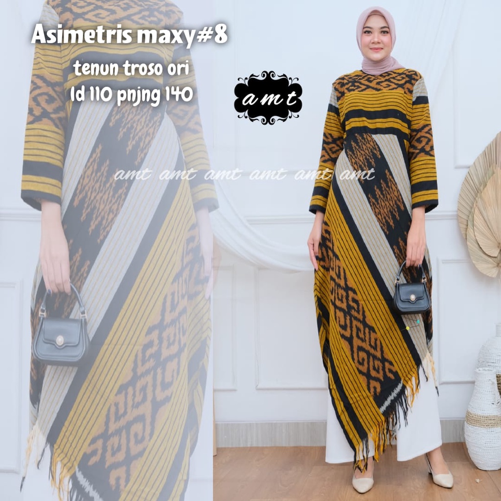 Jual Tunik Batik Tenun by Butik Batik Solo Bahan Tenun kode LONG BATIK ...