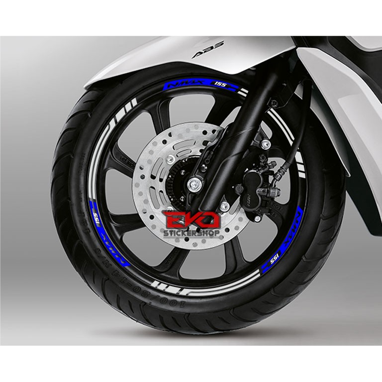 Jual Sticker Velg Nmax Warna Biru dan Putih H2 | Shopee Indonesia