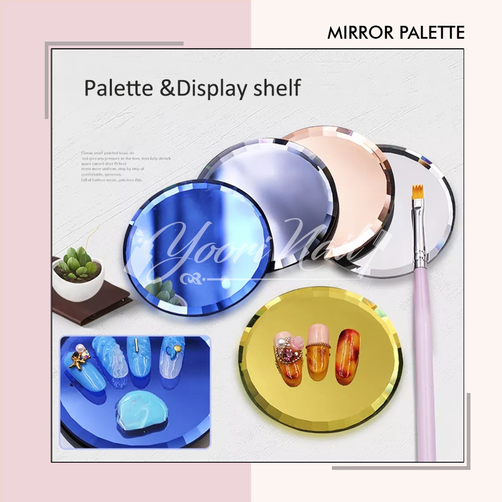 Jual Mirror palette nail art palet mixing painting nail batu display ...