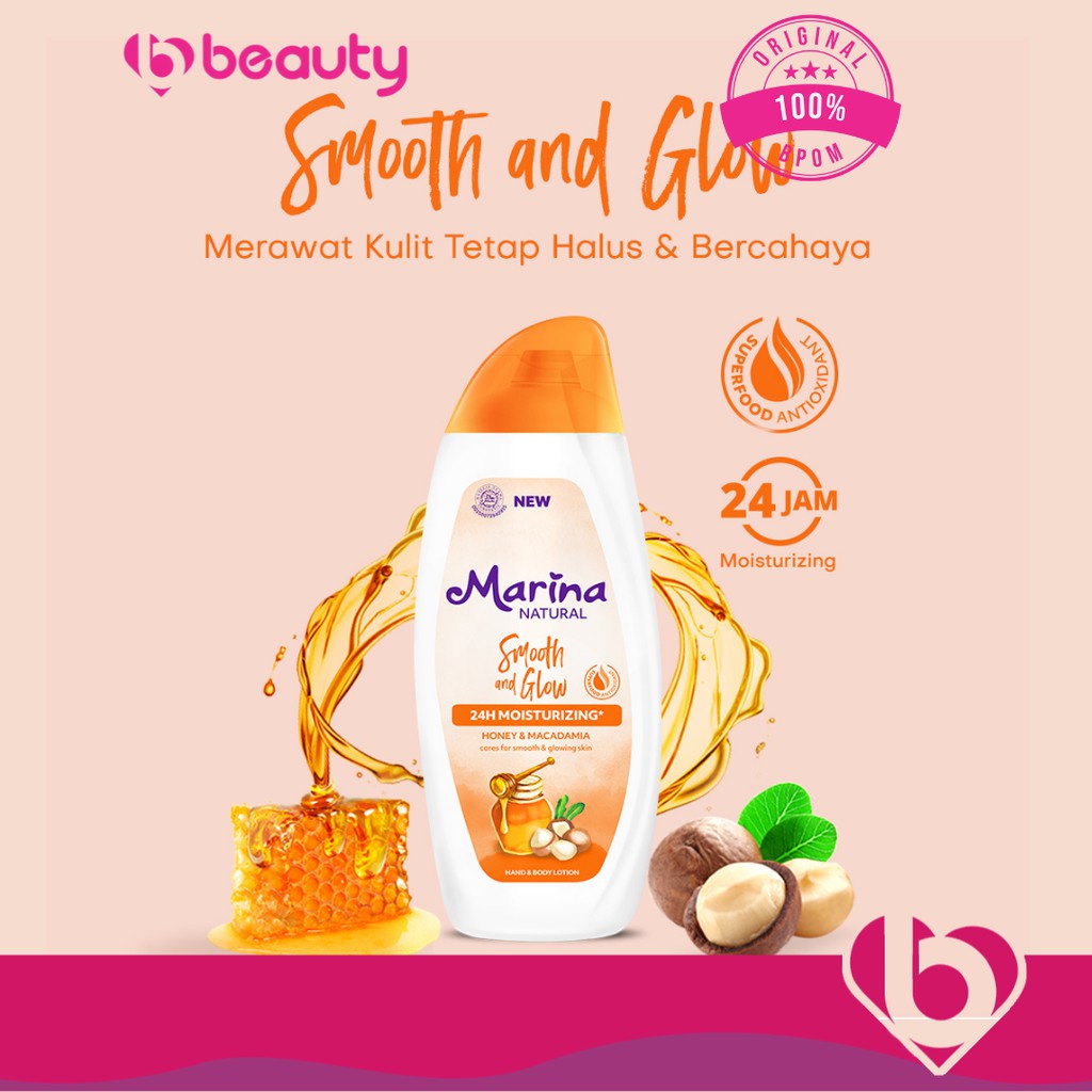 Jual BEAUTY MARINA Hand Body Lotion Natural Smooth & Glow / handbody ...