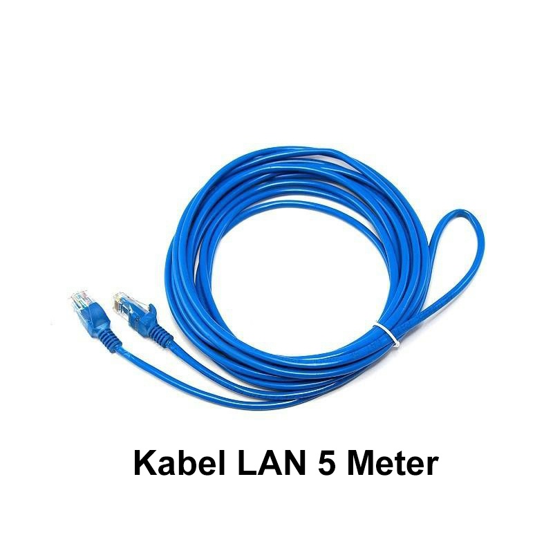 Jual Kabel internet LAN UTP BIRU cat 5e siap pakai 5m 5 meter | Shopee ...