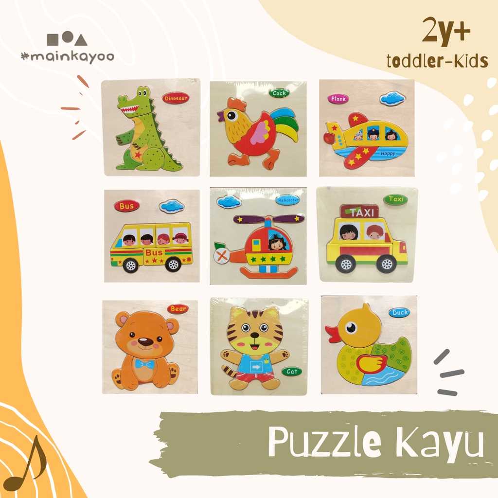 Jual MAIN PUZZLE - PUZZLE KAYU KARAKTER 15X15 cm | Shopee Indonesia