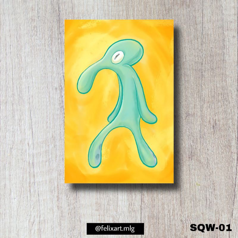 Jual Poster Panel Squidward Frame Kayu Wall Decor Aesthetic SQW-01 ...